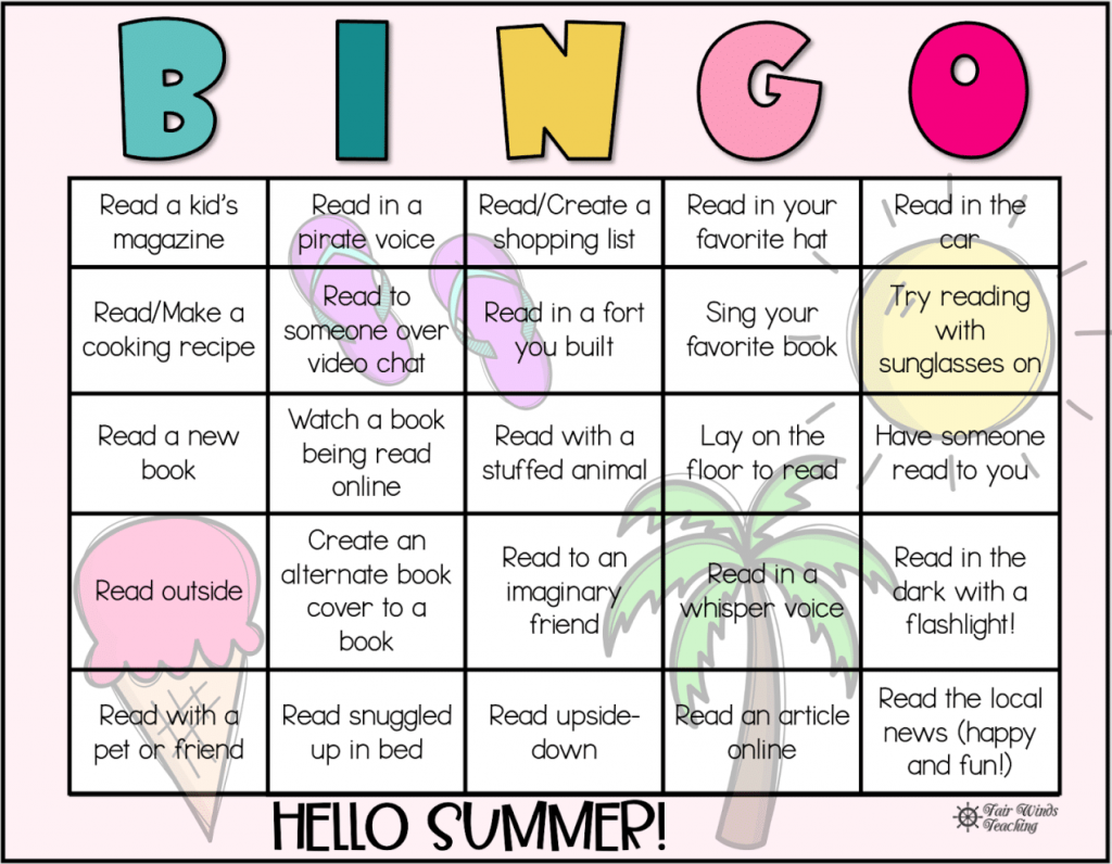 Let’s Play Summer Reading BINGO! - Fair Winds Teaching